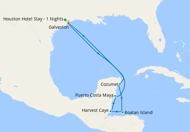 Caribbean Round-Trip with 1nt Houston Stay, 4 December 2026 | 9 Nt ...