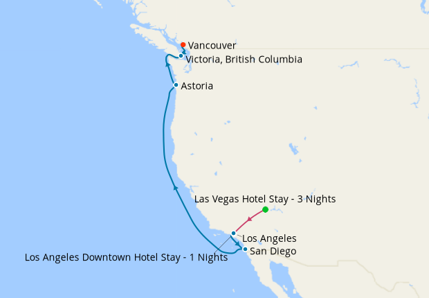 Las Vegas & Pacific Wine Country from Los Angeles to Vancouver with ...