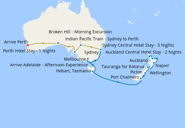 Fjords of New Zealand from Auckland to Sydney & Indian Pacific Rail to ...