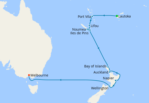 Melanesian & Maori Explorer from Lautoka to Melbourne, 23 February 2028 ...