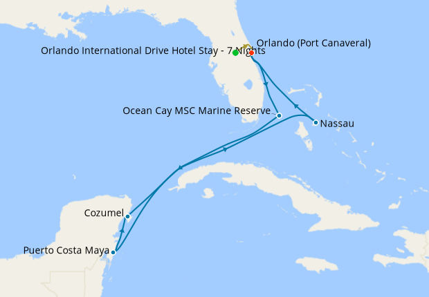 Western Caribbean from Port Canaveral with 7nt Orlando Stay and Car ...