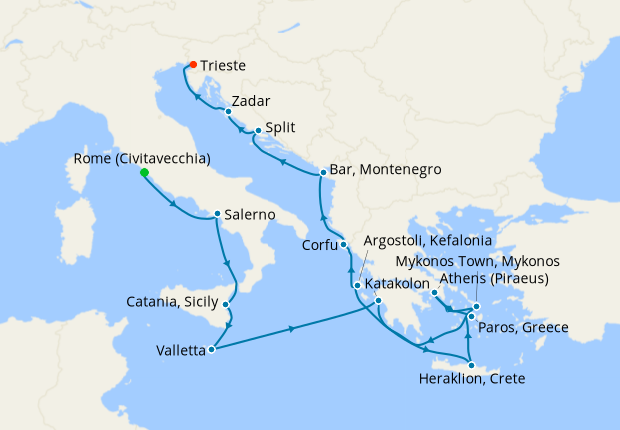 MAIDEN VOYAGE! Mediterranean Collage from Rome to Trieste, 7 August ...