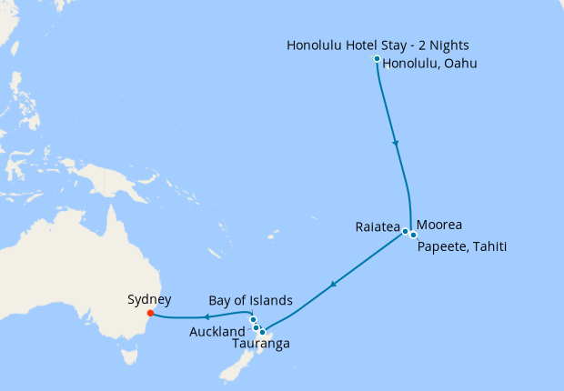 Transpacific from Honolulu to Sydney with Waikiki Beach Stay, 26 ...
