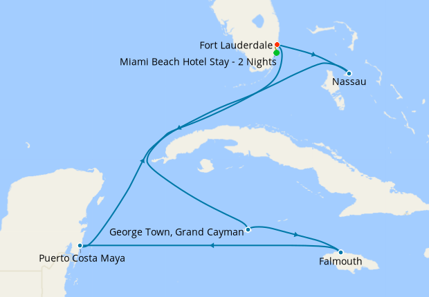 Western Caribbean from Ft. Lauderdale with Miami Beach Stay, 13 January ...