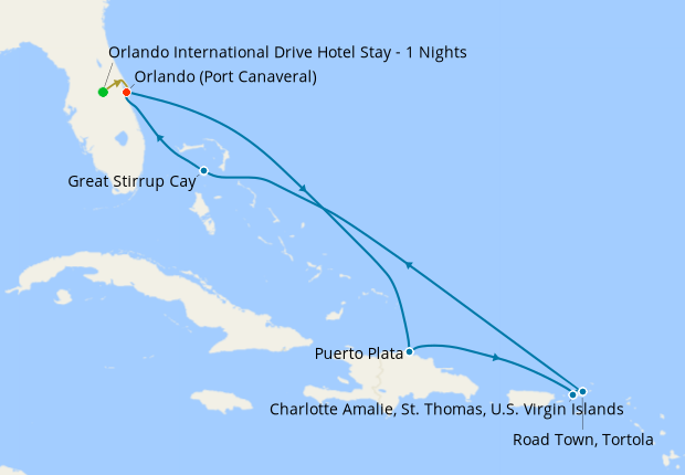 Caribbean with Great Stirrup Cay from Orlando with 1nt Stay, 2 October ...