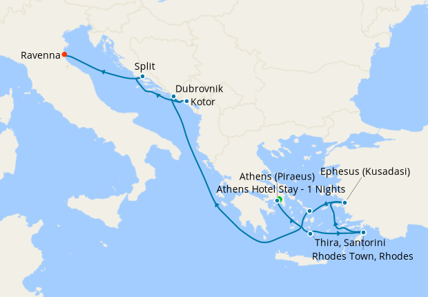 Adriatic & Greek Isles from Athens with 1nt Stay, 8 October 2026 | 11 ...