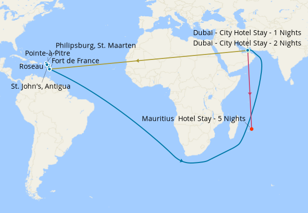 United Arab Emirates, Qatar & Bahrain with Mauritius & Dubai Stays ...