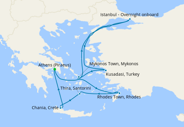 Istanbul, Santorini & More from Athens, Virgin Voyages, 10th August ...