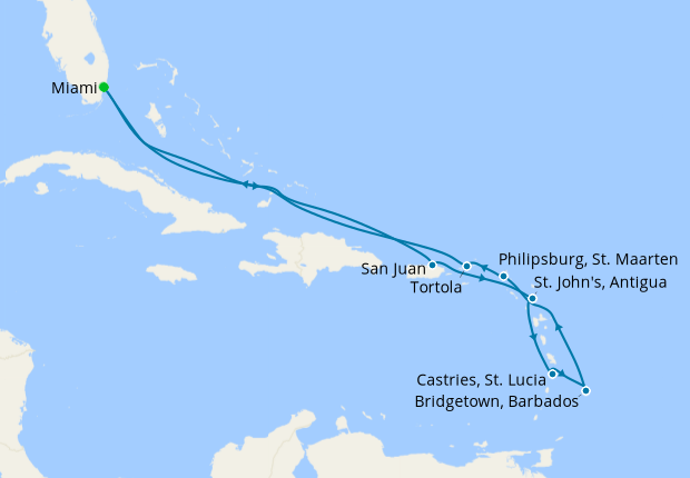 Southern Caribbean Explorer with Miami Beach Stay & Broadway Star ...