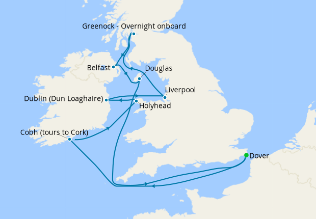 British Isles from Dover, Carnival Cruise Line, 20th August 2026 ...
