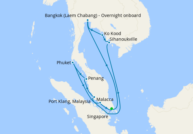 Gulf of Thailand & Malaysian Peninsula from Singapore with Stay ...