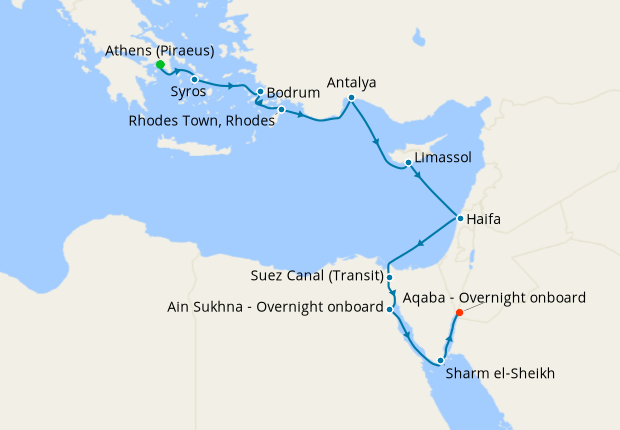 Ancient Wonders from Athens to Aqaba via the Suez Canal, Emerald Yacht ...