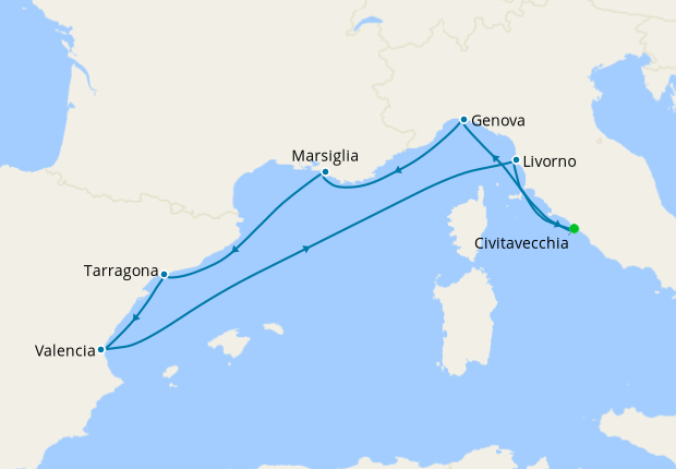 Mediterraneo da Civitavecchia, MSC Crociere, 1st, July 2025 con Planet Cruise IT