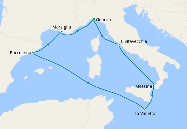 Mediterraneo da Genova, MSC Crociere, 21st, February 2027 con Planet ...