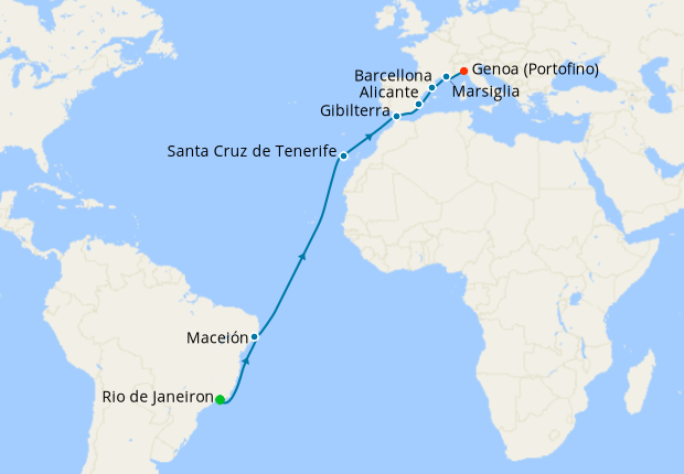Rio de Janeiro to Genoa (Portofino), MSC Crociere, 12th, April 2026 con ...
